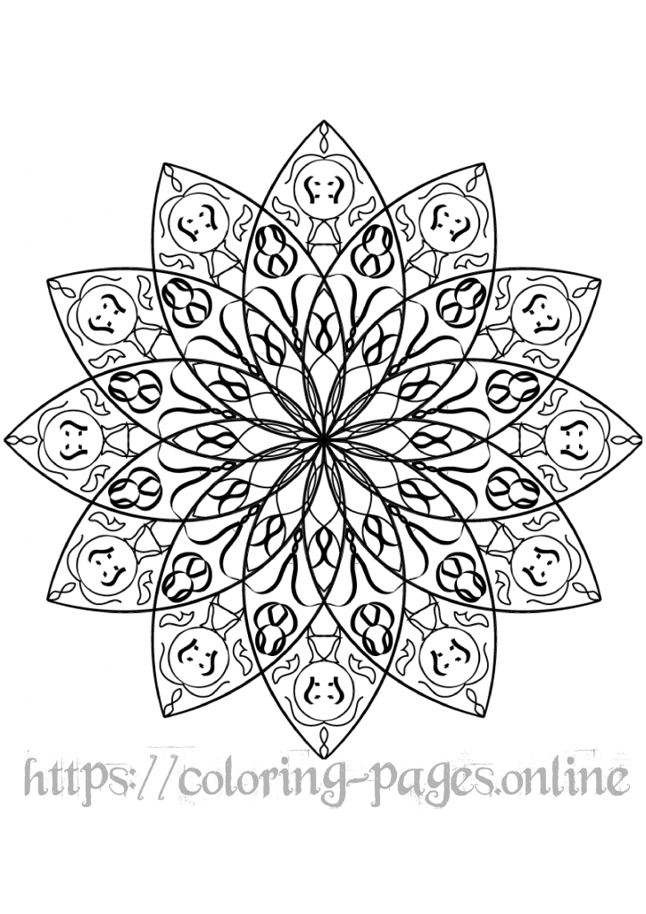Interesting mandala Coloring pages