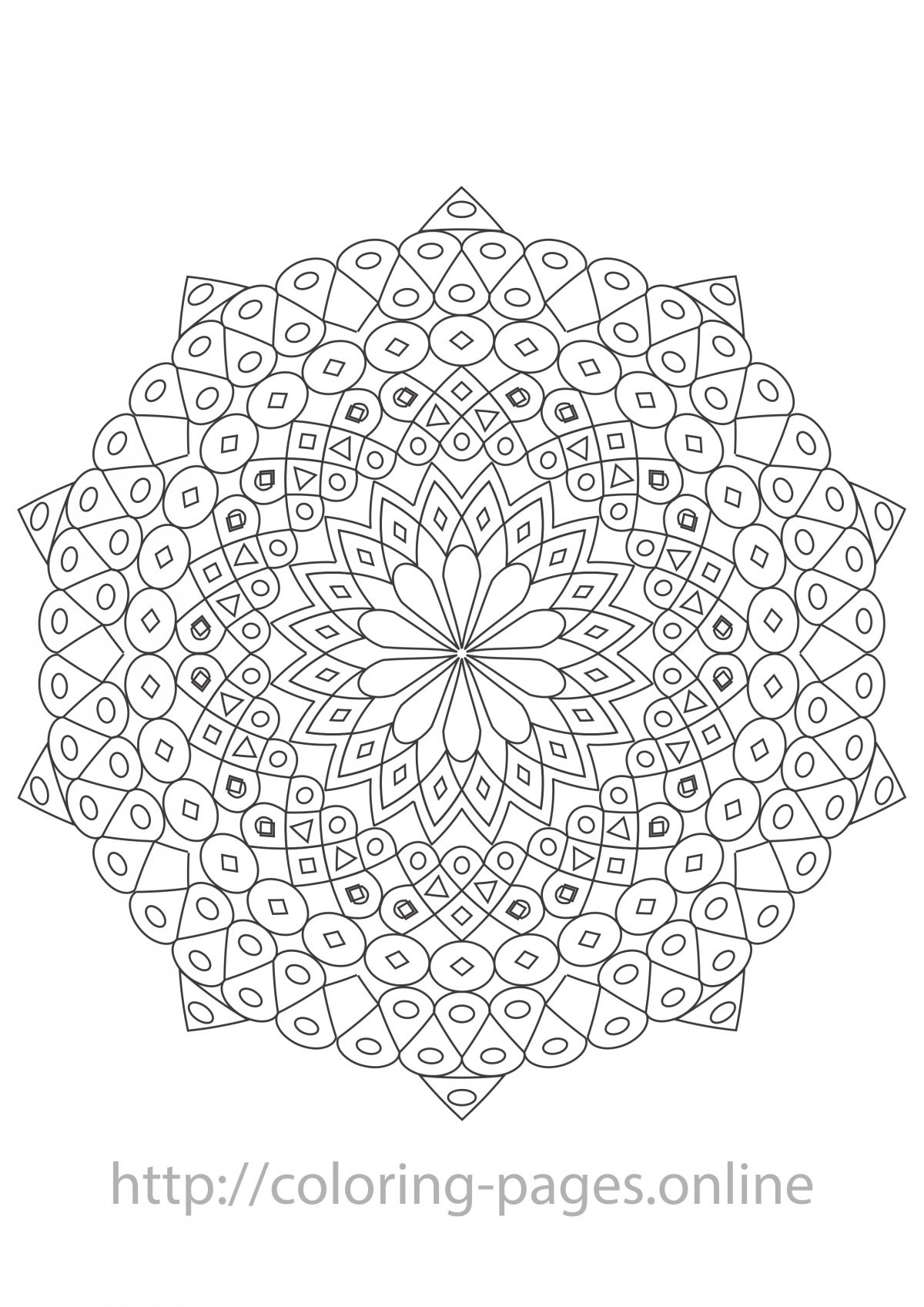 Complex mandala coloring page