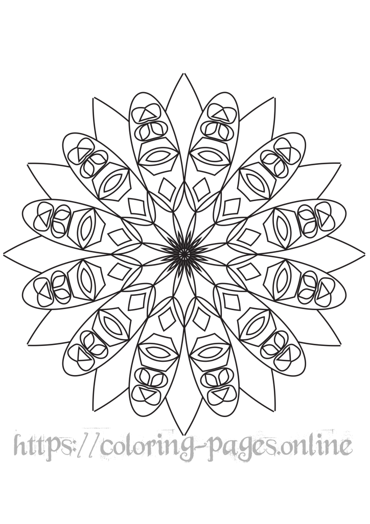 Indian mandala printable coloring page for everyone