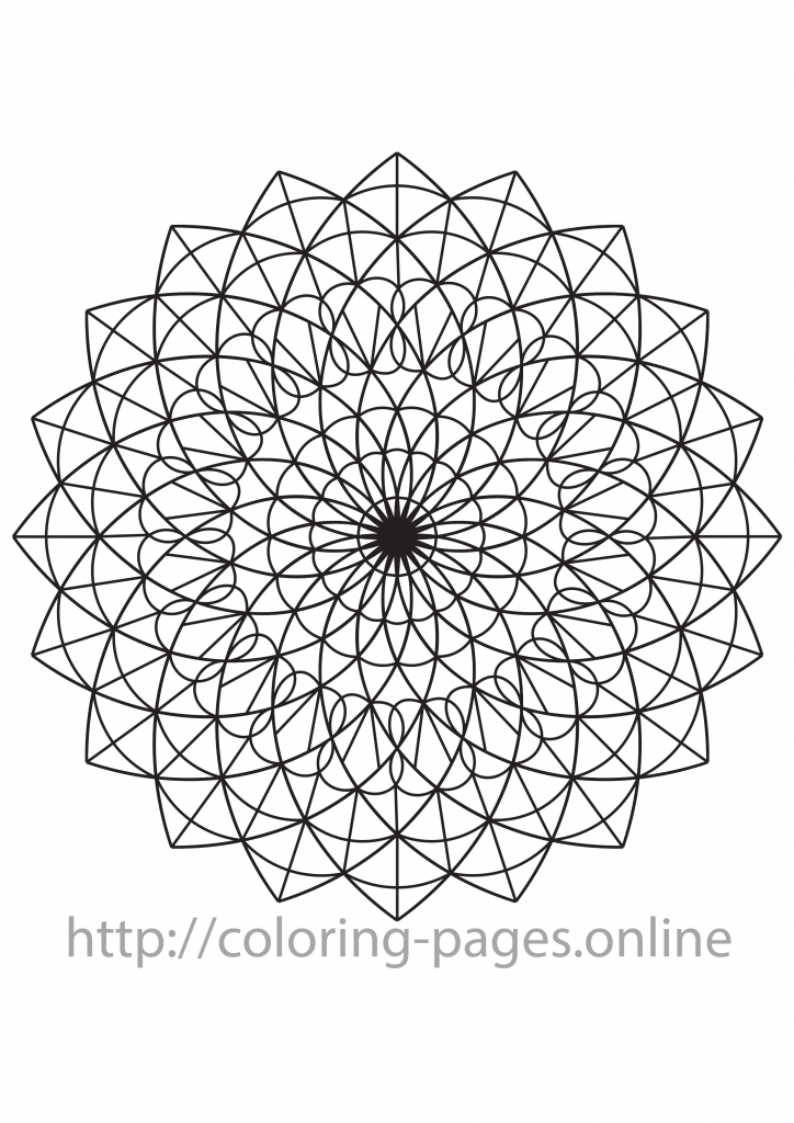 Cross mandala coloring page - coloring for adults - mandala