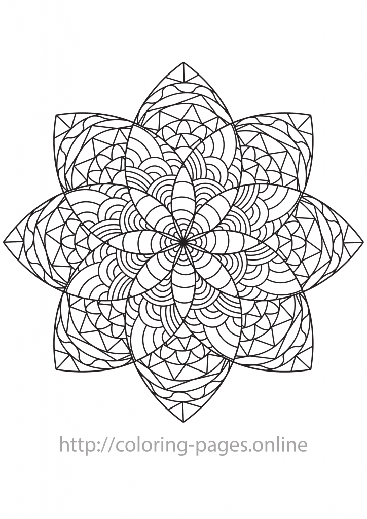 Random mandala coloring page - coloring for adults