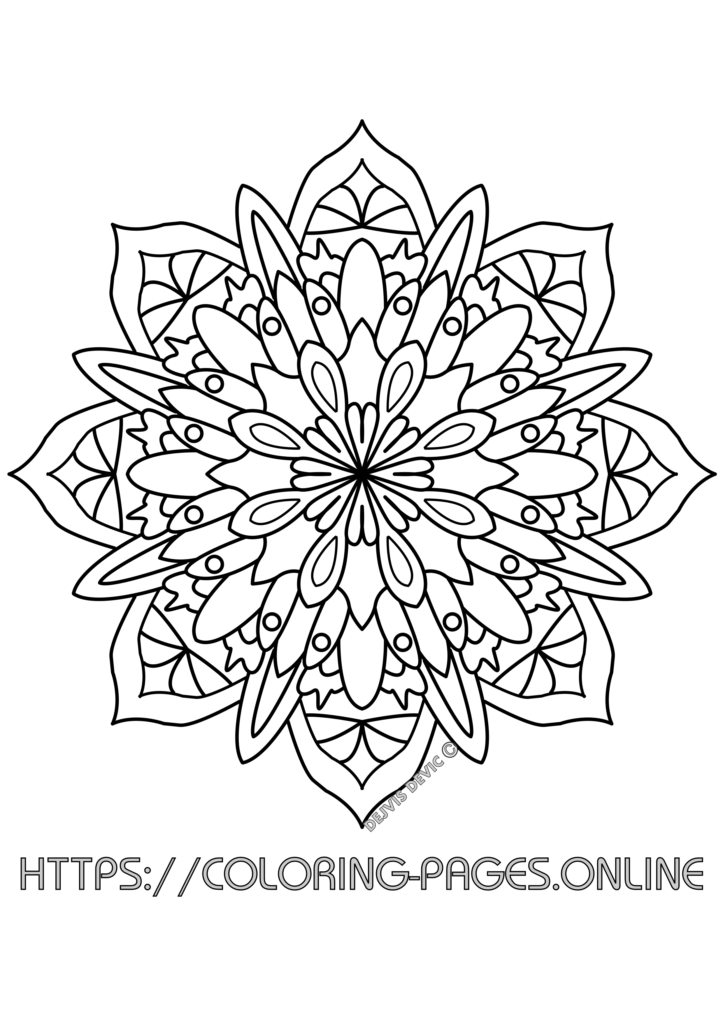 Stylish mandala coloring page for adults - mandalas